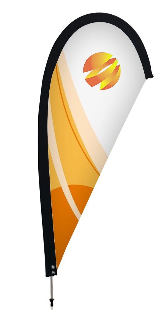 X-Small (5.5') Teardrop Flag - For Full Fiberglass Pole - B2 Displays